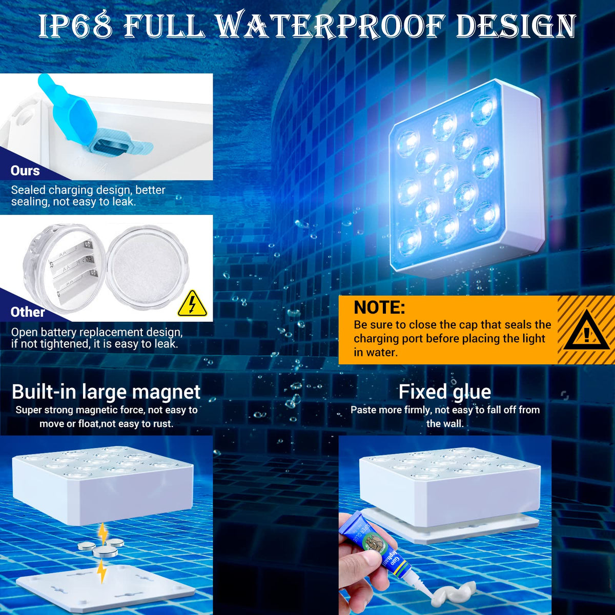 New Upgrade Rechargeable Submersible Pool Lights – LOFTEK