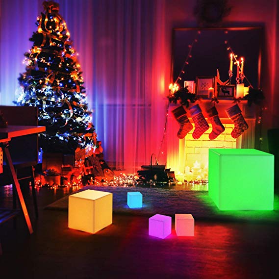 7" Multi-Color LED Cube Light shapelight for tablesetting – LOFTEK
