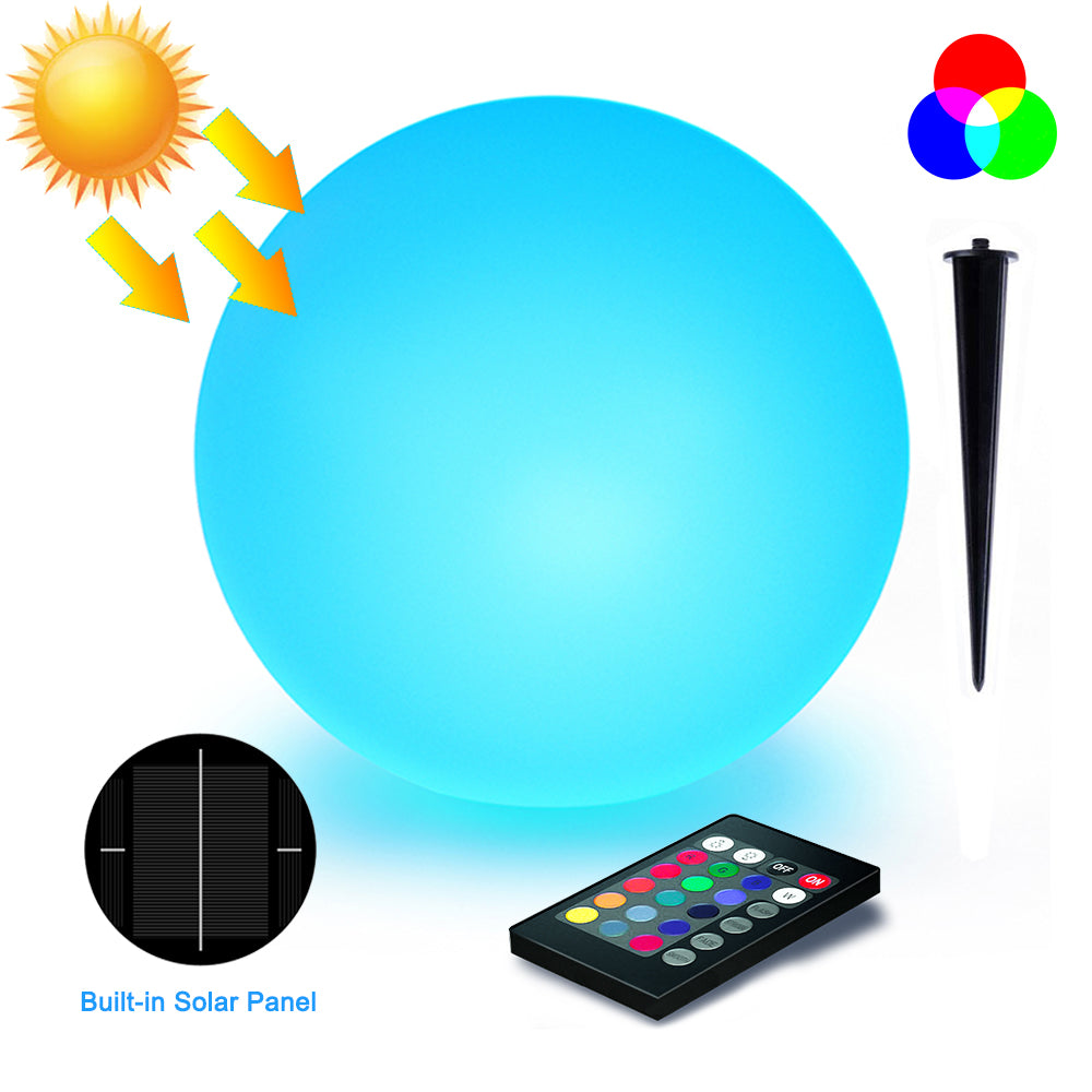 8'' LED Color Changing Ball Light with Hanging Hook for Garden Pool ...