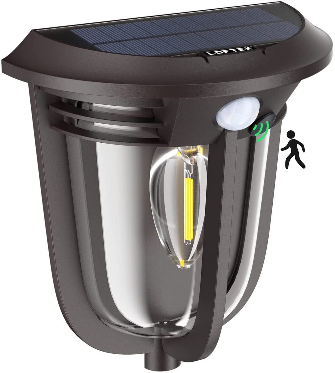 Solar Motion Sensor Lights, Exterior Lantern Fixtures Wall Sconce – LOFTEK