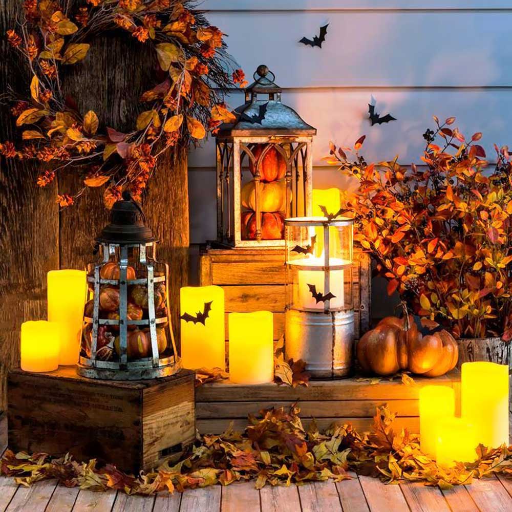 Flickering Flameless LED Candle Sets - Ivory Real Wax Pillar LED ...