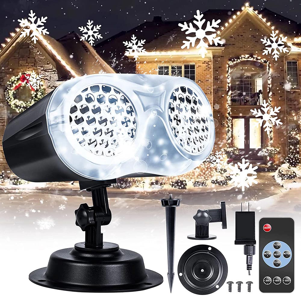 LED Binocular Rotating Snowflake Projector for holiday and event ...